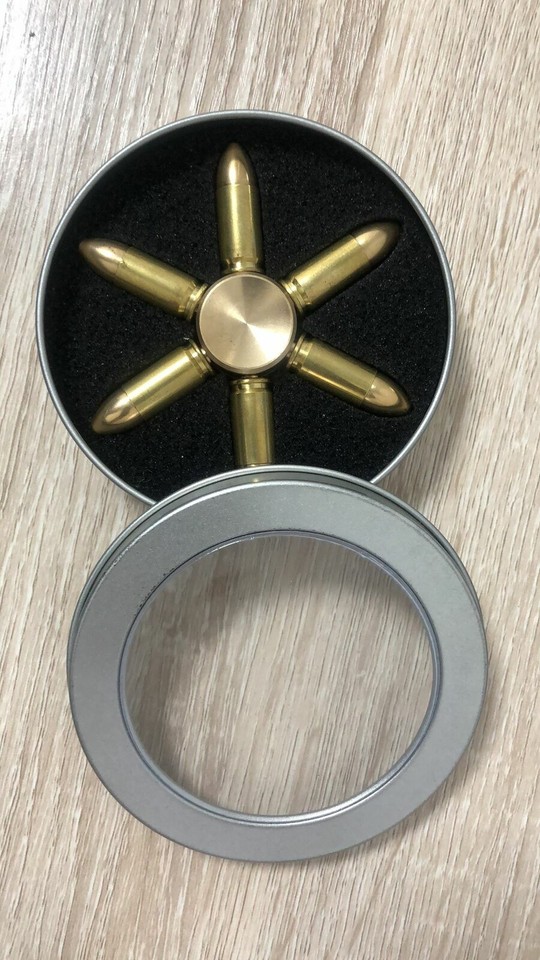 Brass Finger Spinner Hand Fidget Pocket EDC Desk Toy Top Revolver ...