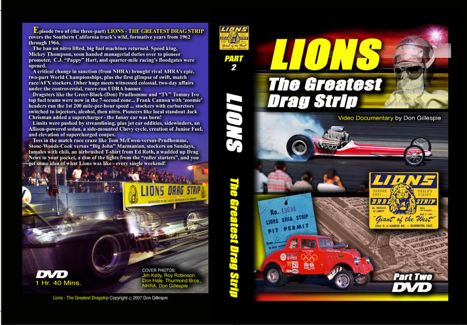 NEW (3) DVDs Lions The Greatest Drag Strip Video Documentary 5+HOURS ...