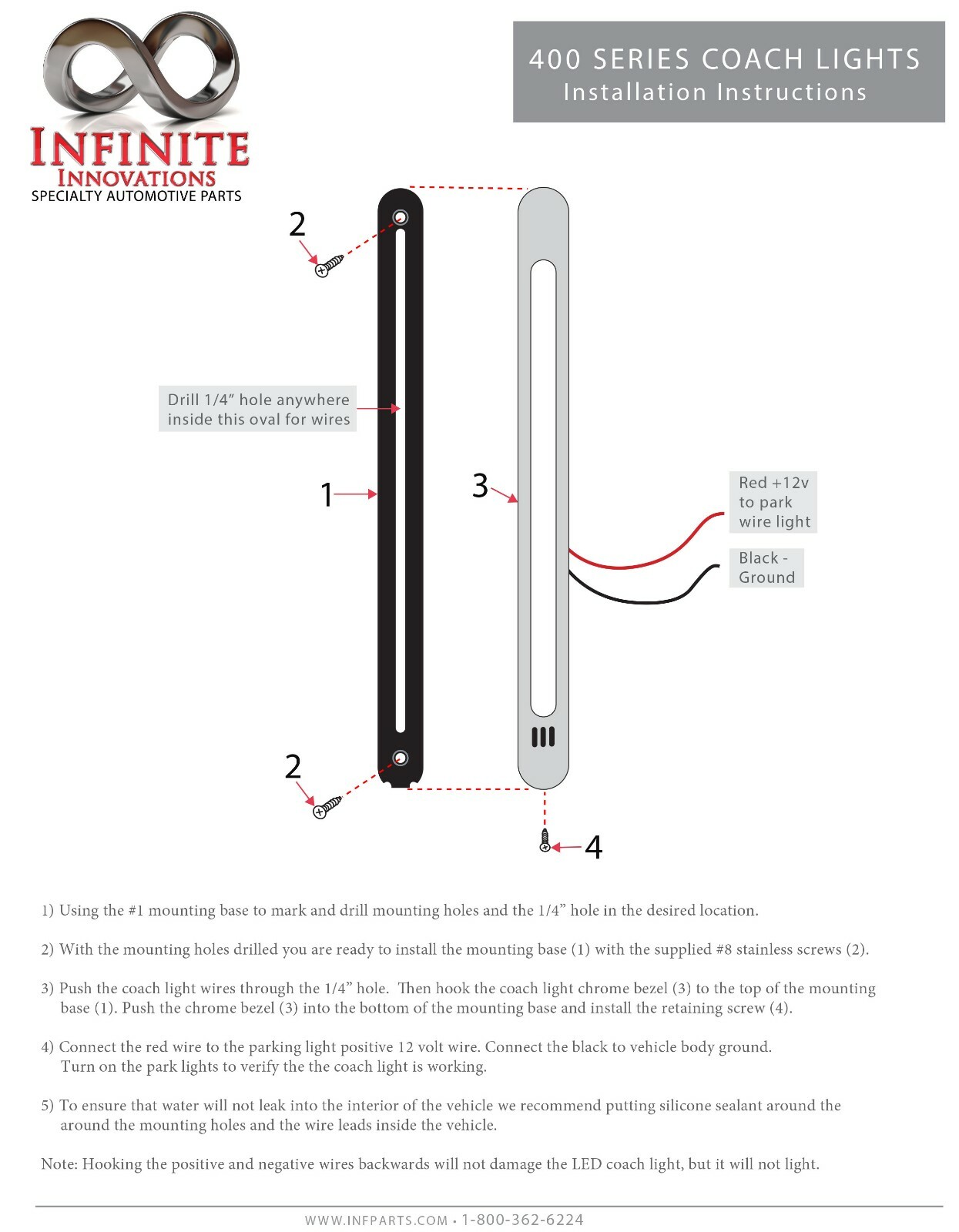 Infinite 400 Bubble LED Coach Light, Limo Side Marker Light, Opera ...