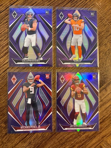 2024 Panini Phoenix NFL Purple Parallel, 4 Card Lot, Caleb, Nix ...