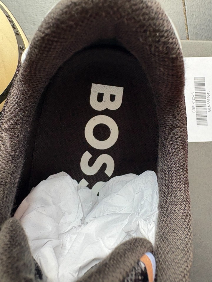 Mens Boss Kurt Runn Trainers UK Size 6 Black BNIB Hugo Boss RRP £200 ...