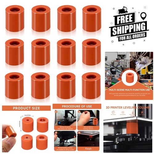 12PCS Heat Bed Leveling Silicone Buffers for 3D Printers - 16mm ...