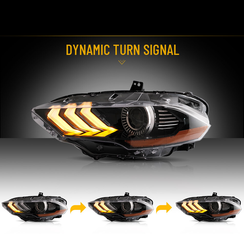 For 2018-2023 Ford Mustang RGB LED New Style Headlights DRL Front Lamps ...