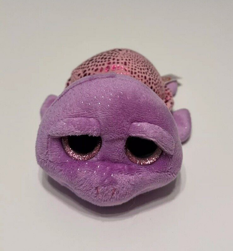 Ty Beanie Boos 6" Slowpoke Slow Poke the Pink Purple Turtle Glitter ...