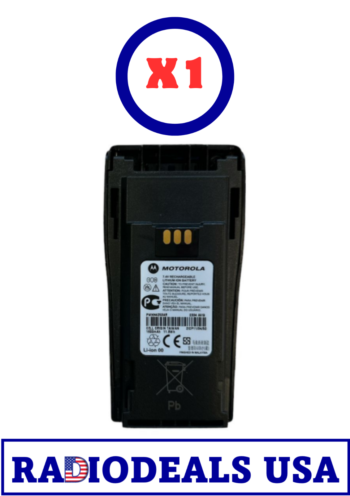 Motorola PMNN4253 Lithium 1600mAh Slim Battery for CP200 200D radio ...