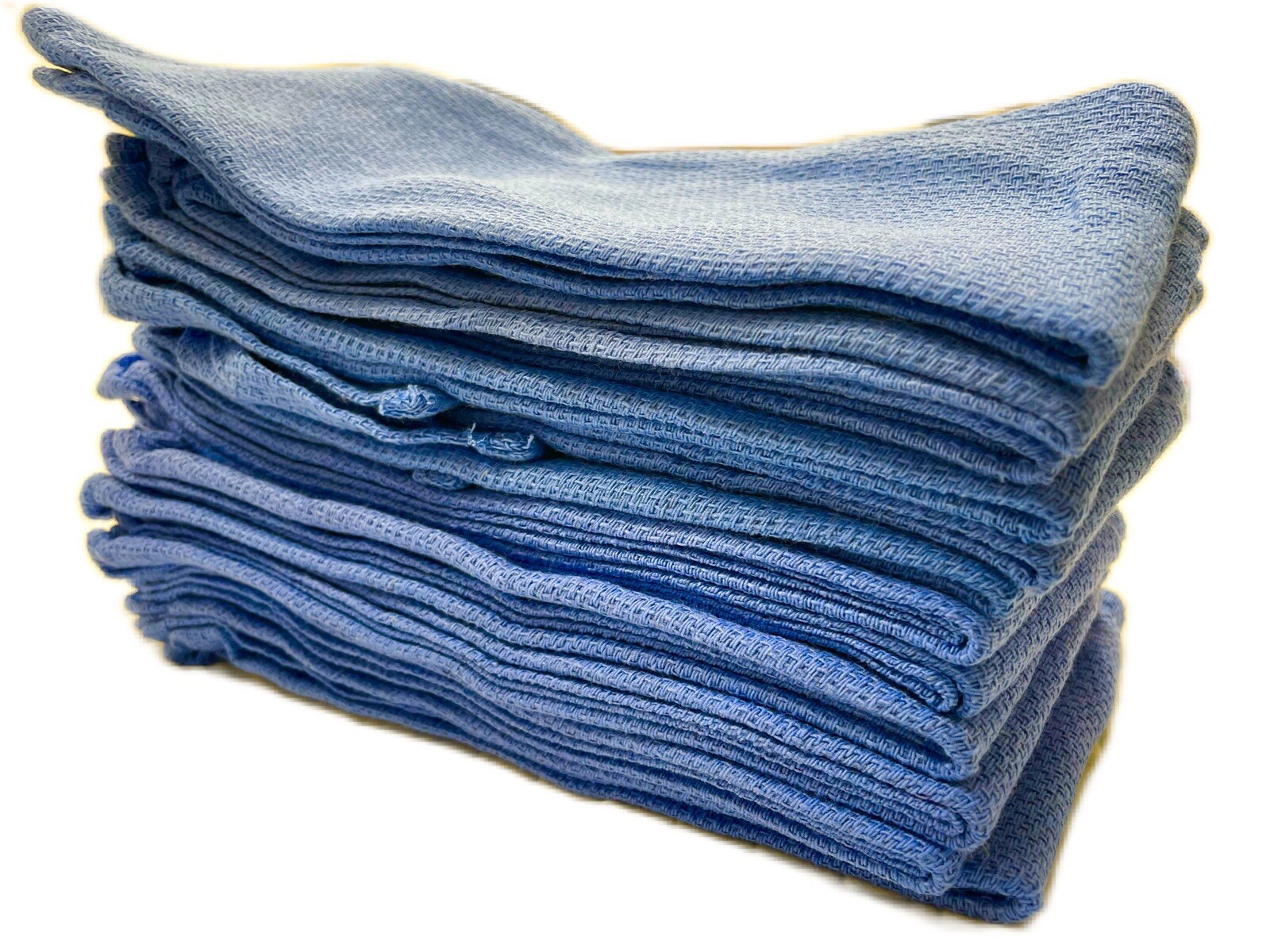 6 PREMIUM BLUE HUCK TOWELS GLASS CLEANING JANITORIAL LINTLESS SURGICAL ...