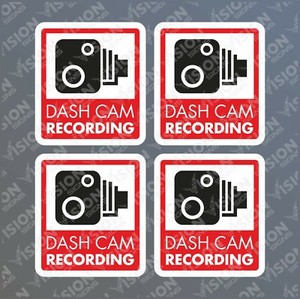 4x Dash Cam Car Sticker Sign Label Vinyl Waterproof CCTV Warning ...