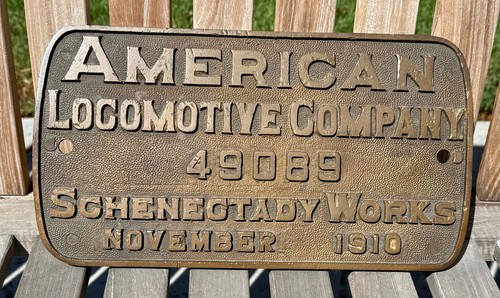 North Western Pacific NWP RR ALCO 1910 Steam 4-6-0 Builders Plate #130 ...