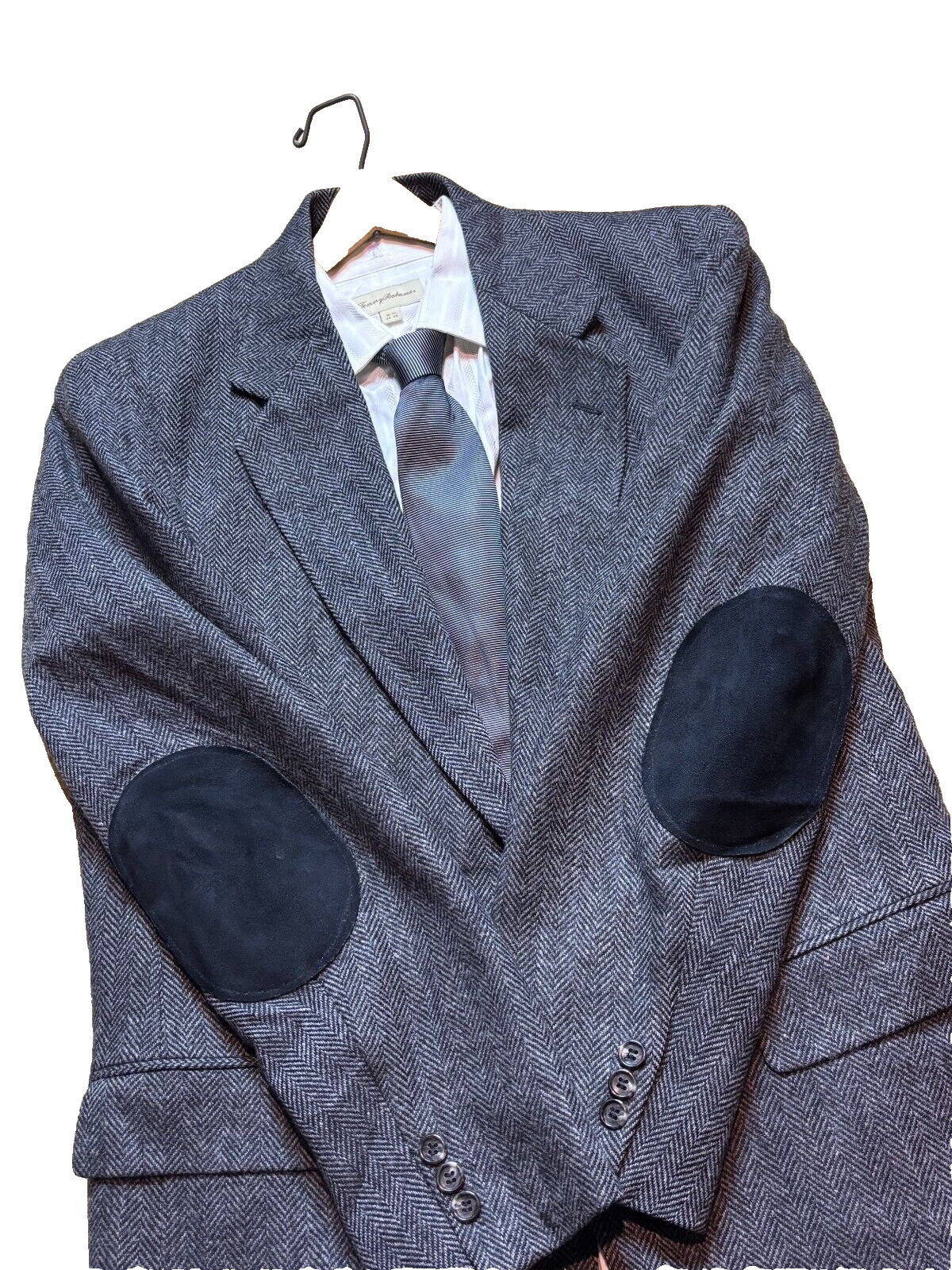 60s Palm Beach Tweed Wool Suede Elbow Patch Blazer Sp… - Gem