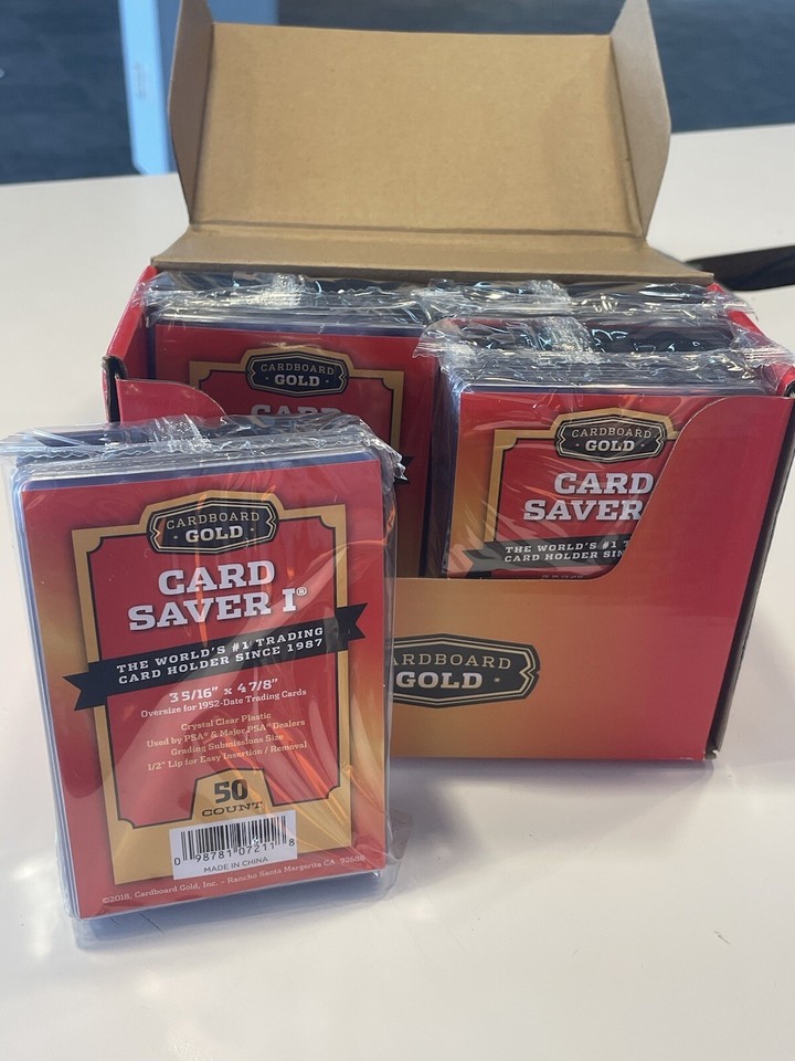 200 COUNT Cardboard Gold Card Saver 1 Semi Rigid Holders CS1 for PSA ...