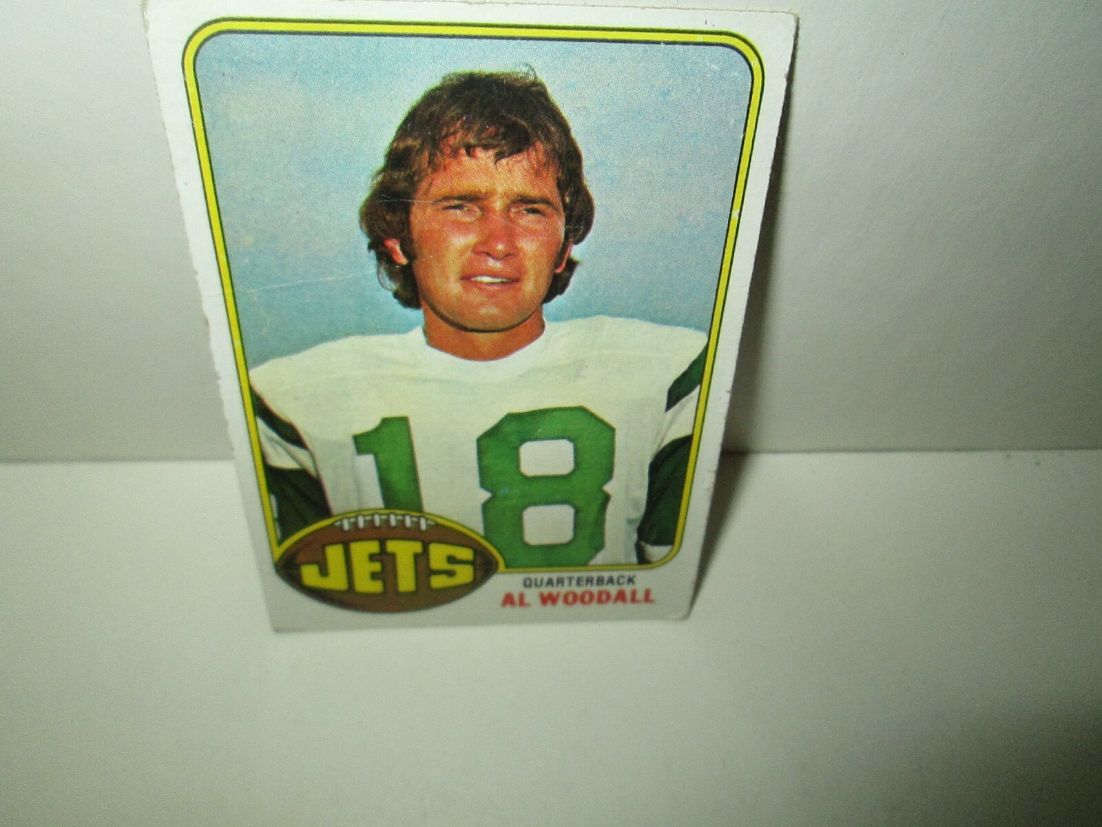 AL WOODALL 1976 Football card Topps #118 NEW YORK JETS Duke QB Good LG ...