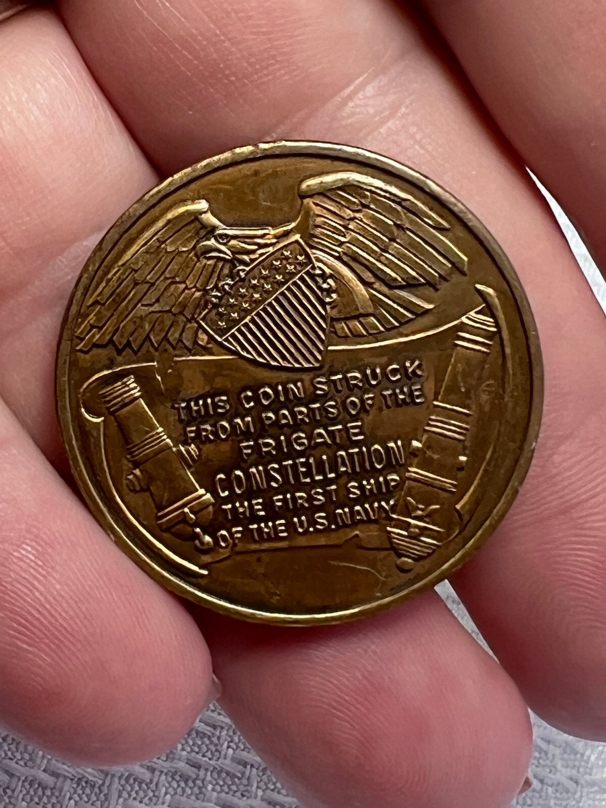 Vtg U.S. Frigate Constellation Bronze Coin Token Medal 1797 From 1st ...