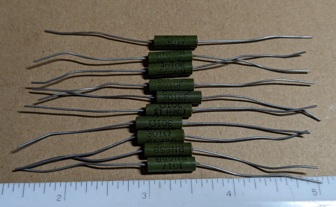 Lot of 10 NOS Corning 300 Ohm .5W 1% Resistors | eBay
