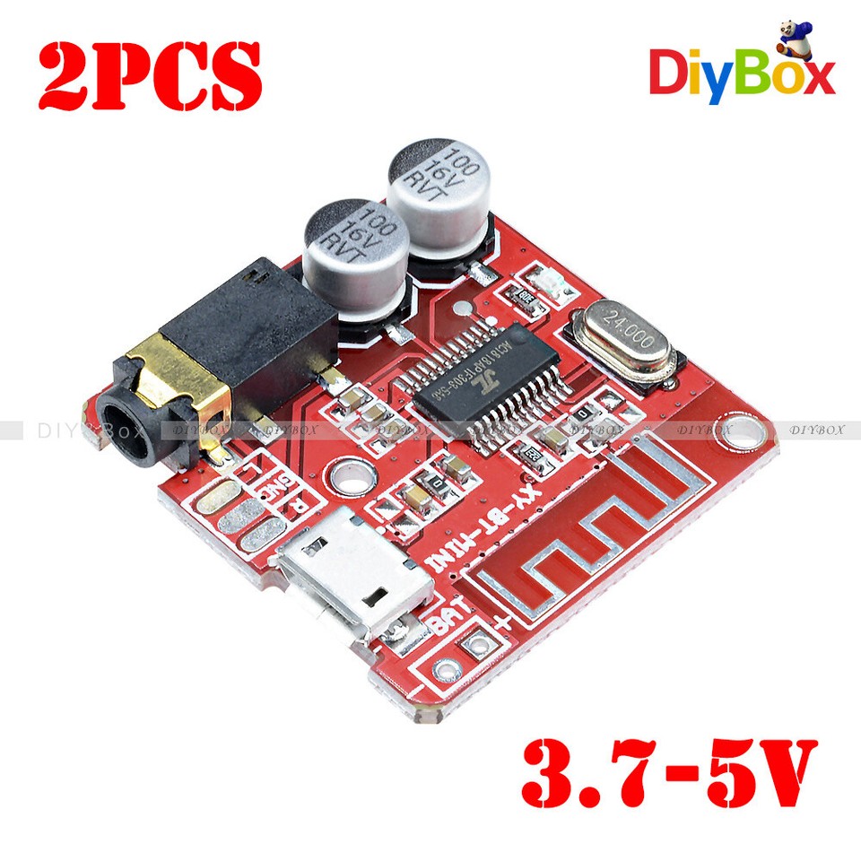 2PC 3.7-5V Mini Bluetooth 4.1 Audio Receiver MP3 Decoder Amplifier ...