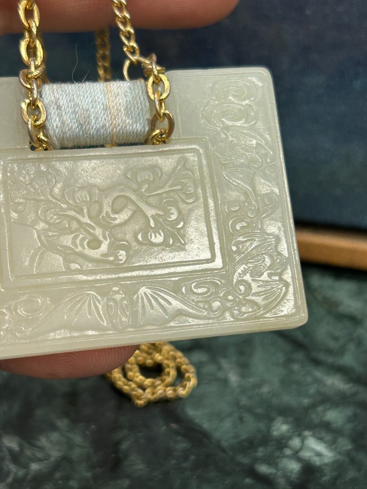 Estate Antique/ Vintage Chinese Jade Lock Pendant | eBay