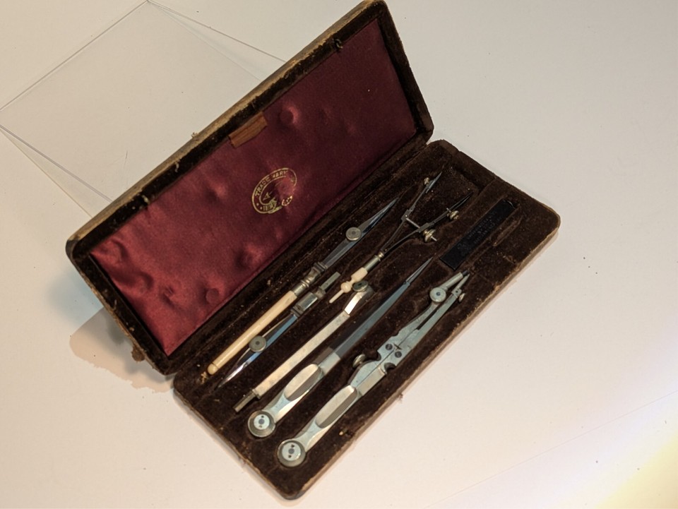 Rare Antique GROSSBERGER & KURZ #1970 JANUARY 1867 - Drafting Tools Set ...