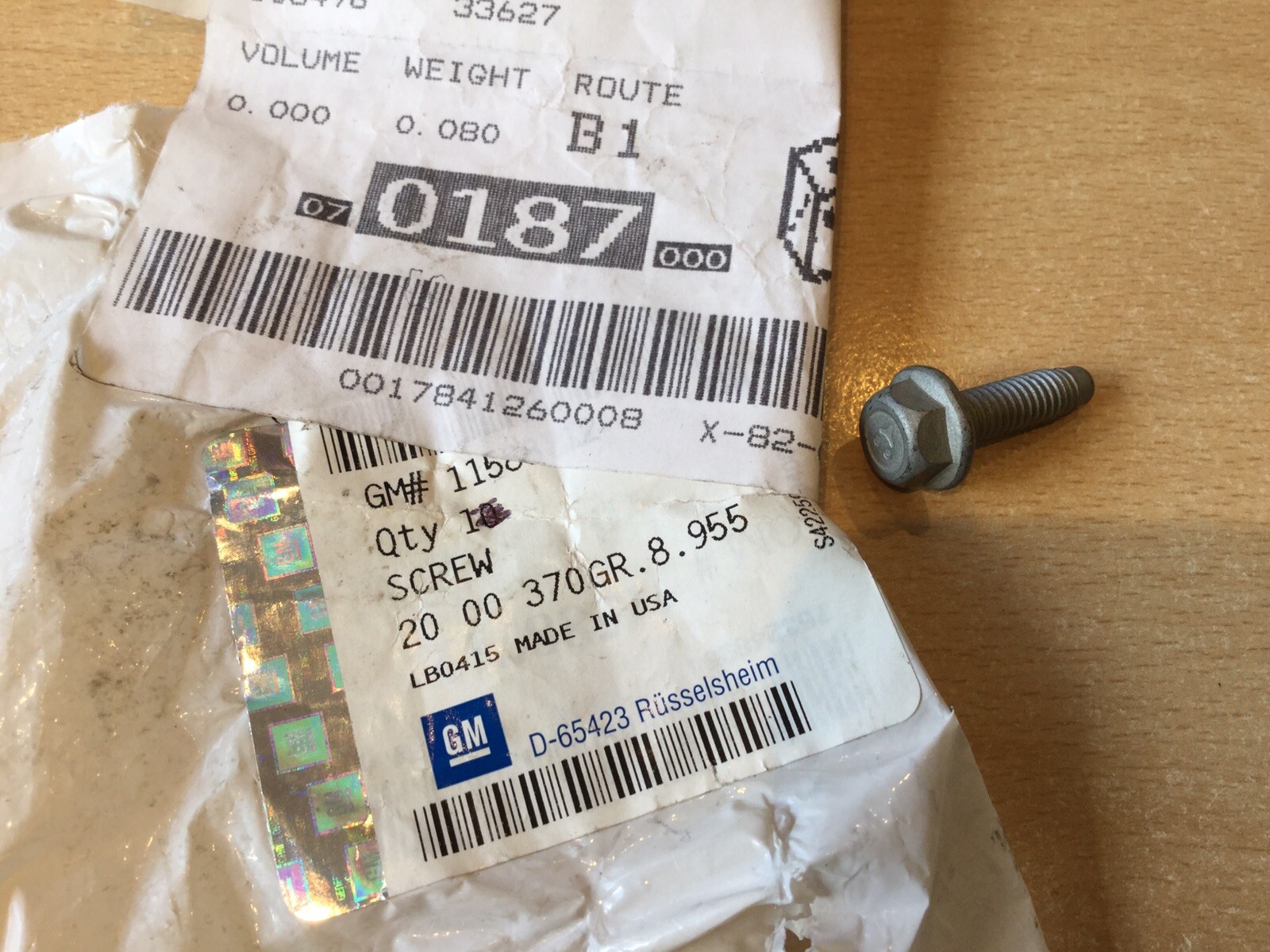 SET 4 Genuine Vauxhall Cylinder Block Hex Screws M6 x 20 MULTIPLE USES ...