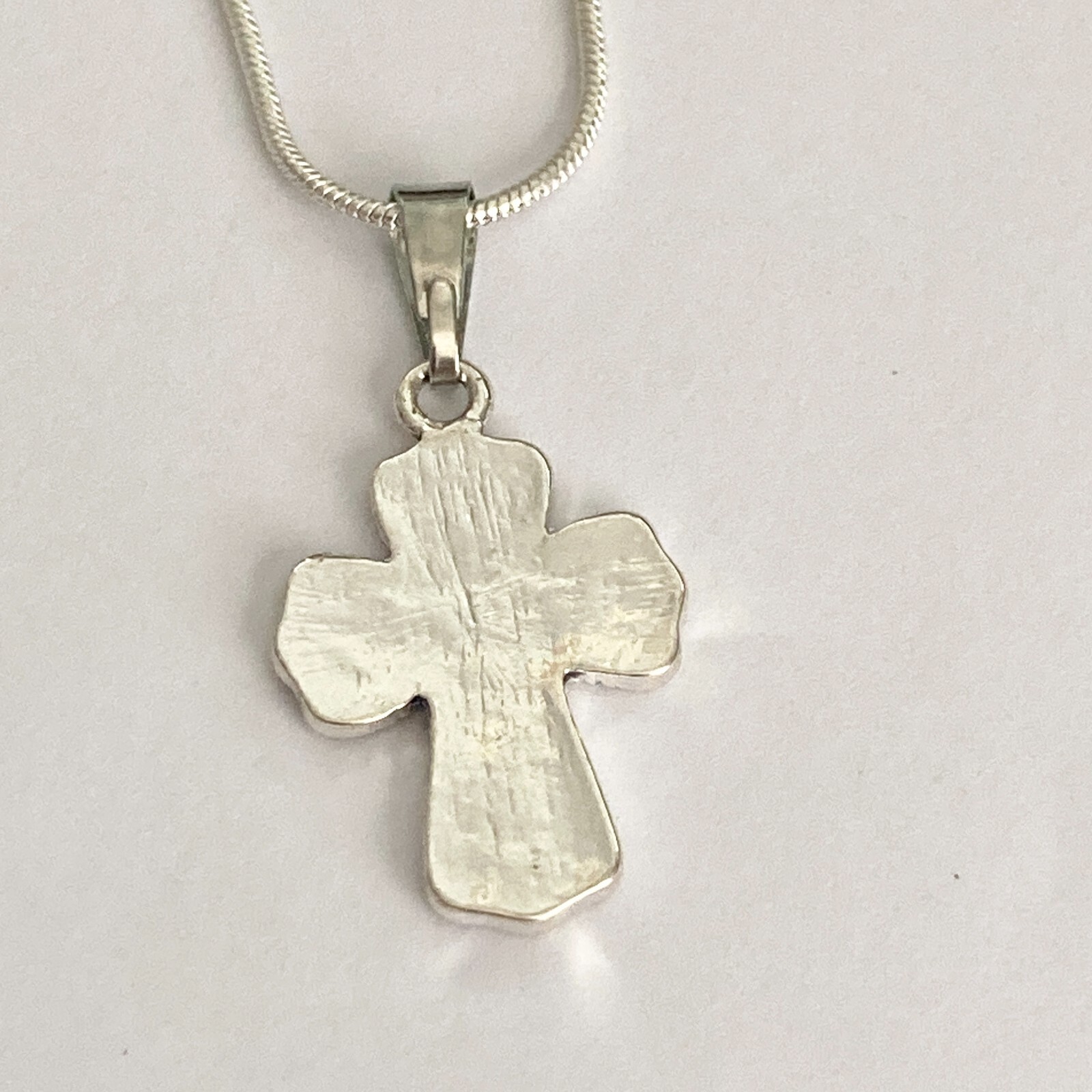 Vintage Cross Peace Sign Necklace Aqua Silver Plated 16-18 ...