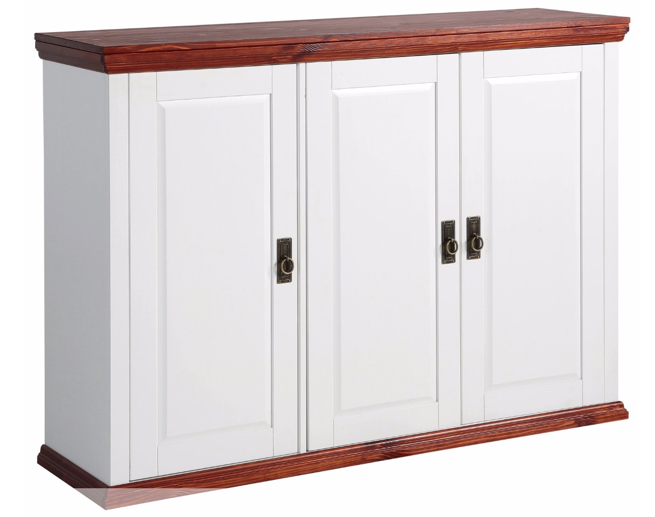 3 trg Kommode aus Kiefernholz weiß kirschbaumfarben Schrank Sideboard ...