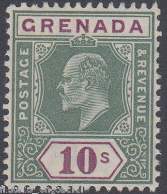 GRENADA stamps 1906 EDWARD VII 10s. green and purple SG.76 MNH (F30) | eBay