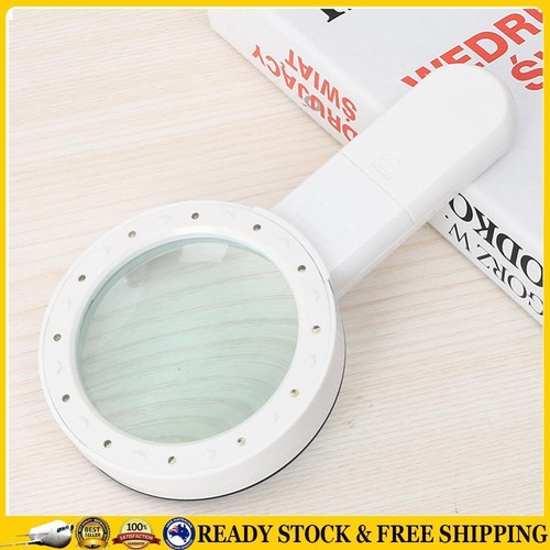 30X Lighted Magnifier Handheld Double Glass Lens Magnifier Portable for ...