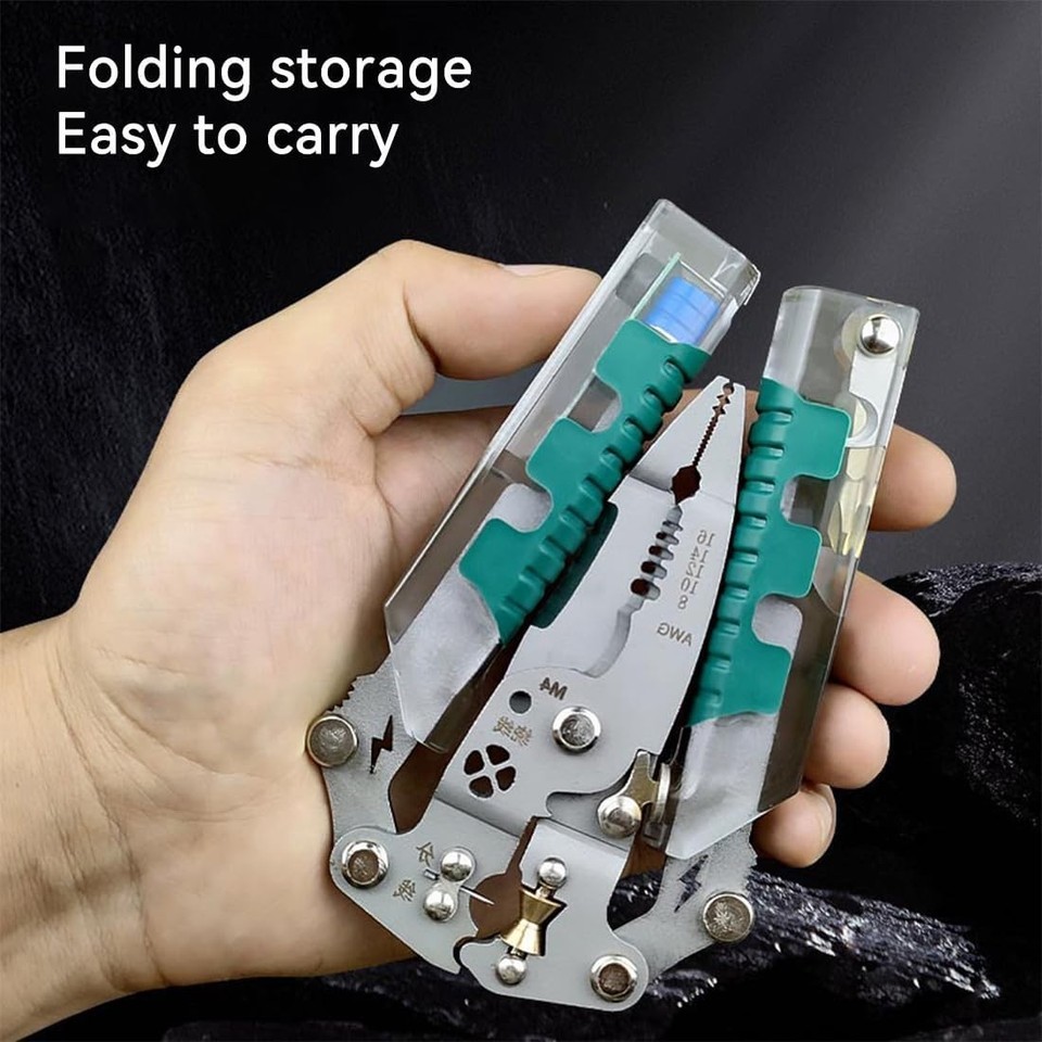 18 in 1 Wire Stripping Pliers with Voltage Tester, Folding Stylus ...