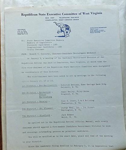 1964 Illustrated Letterhead. Republican Committee of W. Va ...