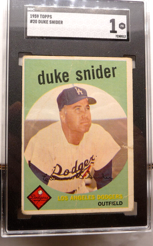 1959 Topps Duke Snider #20 Dodgers Great Outfielder and HOFer SGC 1 | eBay