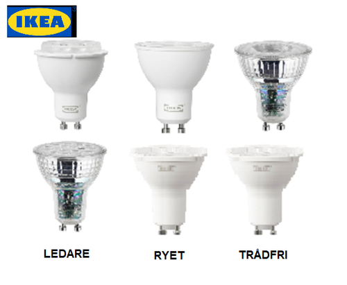 IKEA LEDARE TRÅDFRI RYET LED GU10 Base Clear BULB | eBay