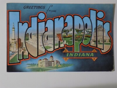 Large Letter Postcard ~ Greetings from Indianapolis, Indiana IN 1949 ...