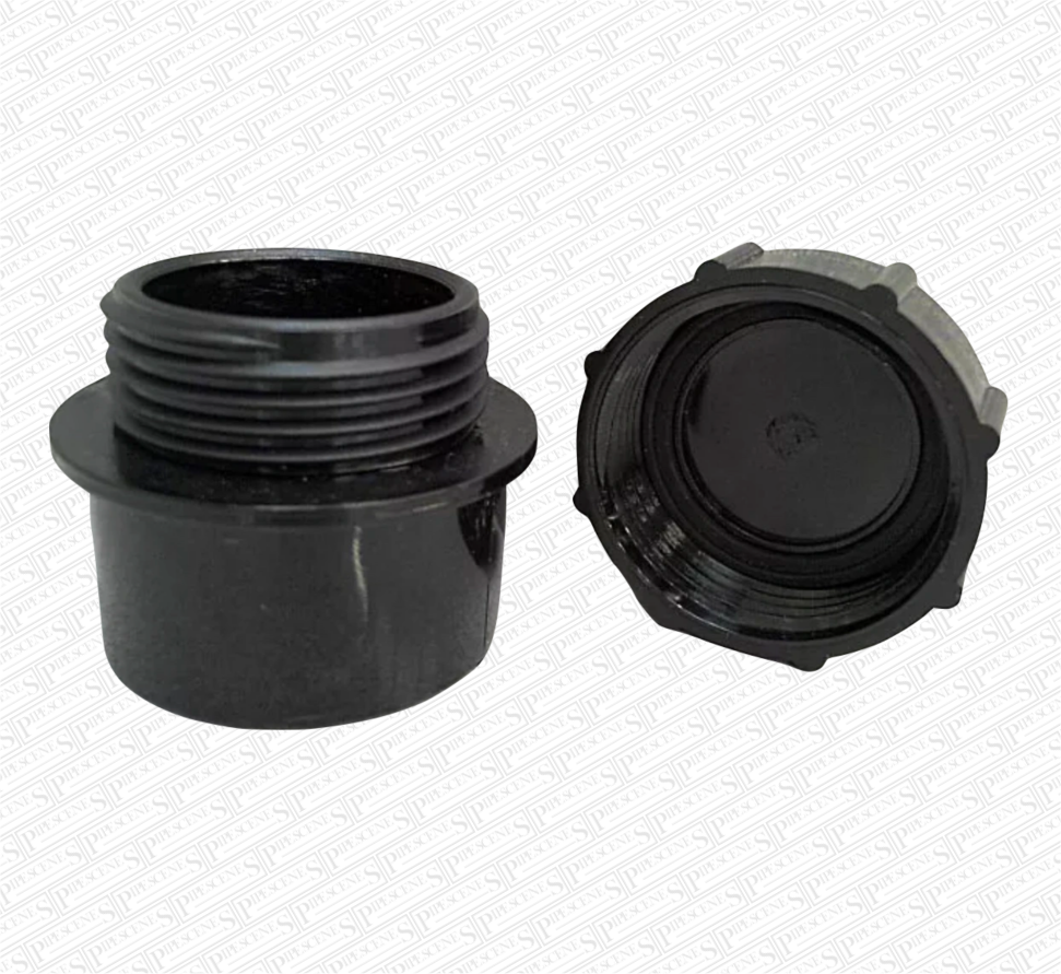 BLACK 40mm 43mm Solvent Weld Glue Waste Pipe Screwed Access Cap Rodding ...