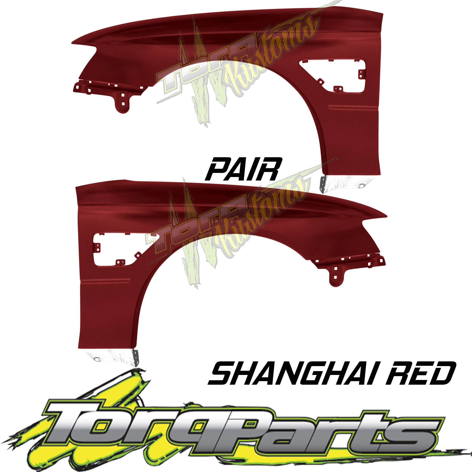 GUARDS PAIR SHANGHAI RED SUIT HOLDEN COMMODORE VZ SS & HSV FENDER ...