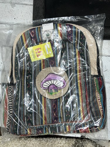 Himalayan Hemp Handmade Backpack With Mushroom Design 15” X 14” | eBay