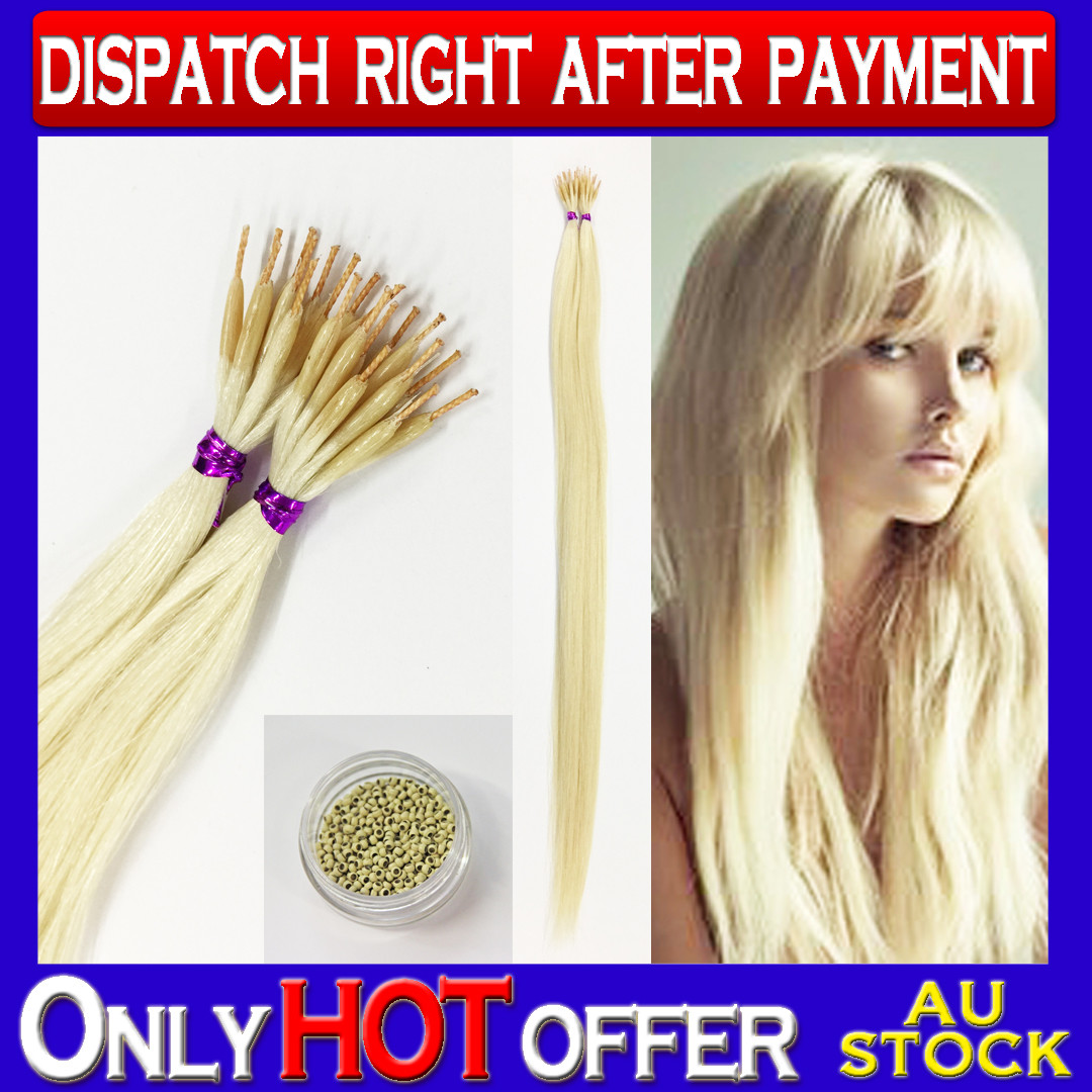 20" 22" 24" Nano Ring String Tip Italian Remy Human Hair Extension More ...
