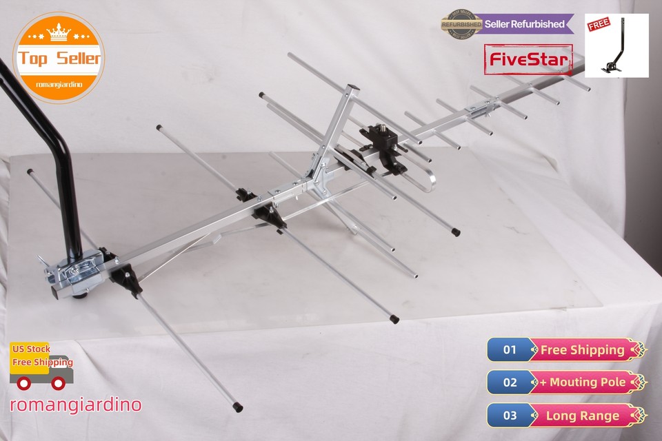 Outdoor Long Range Yagi Antenna 250 Mile for Focused HD TV Reception ...