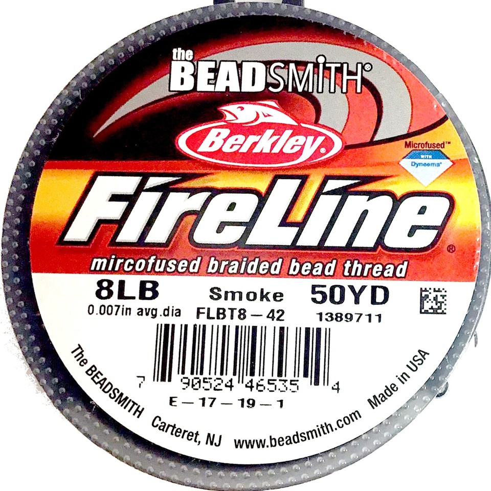 FireLine Beading Thread 8LB Crystal Smoke Black Beadsmith 15YD 50 125 ...