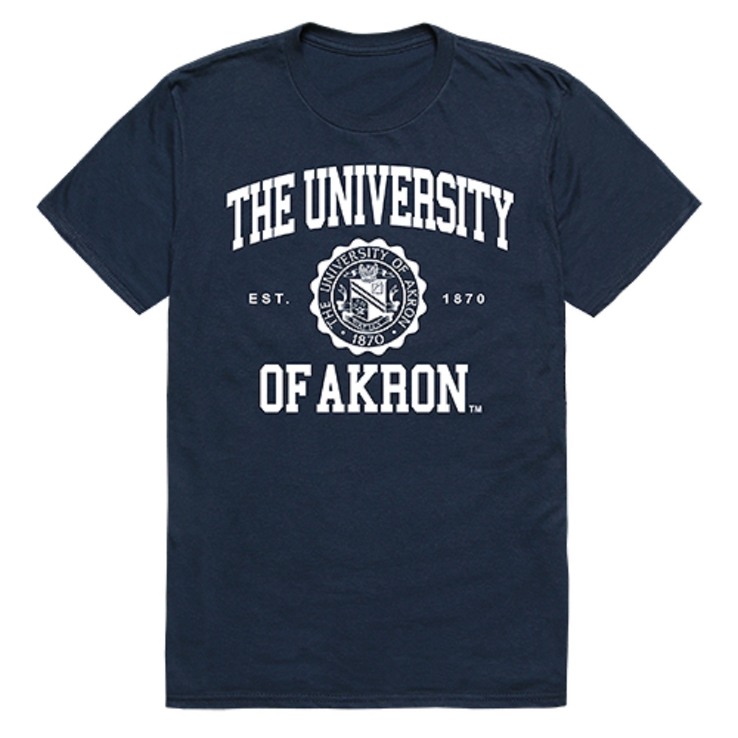 University of Akron Zips NCAA Cotton College Logo Licensed Tee T-Shirt ...
