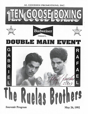 Vintage Official Rafael Ruelas v Paco Ortiz Autographed BOXING FIGHT ...