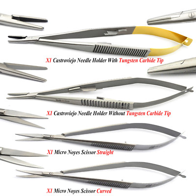 Castroviejo Forceps Surgical Spring Scissors Ophthalmic Surgery Lab Kit ...