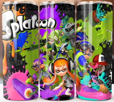 Splatoon Design Tumbler 20oz Tumbler 20 oz Skinny Cup Mug Lid Straw | eBay