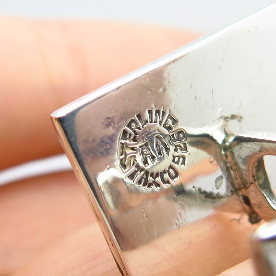925 Sterling Silver Vintage Mexico Taxco Wood Tribal Cufflinks | eBay