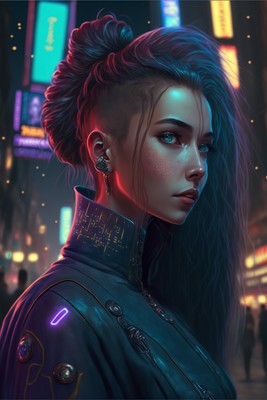 Cyberpunk Princess Sci-fi Luminous Futuristic Art Print 564177264 | eBay
