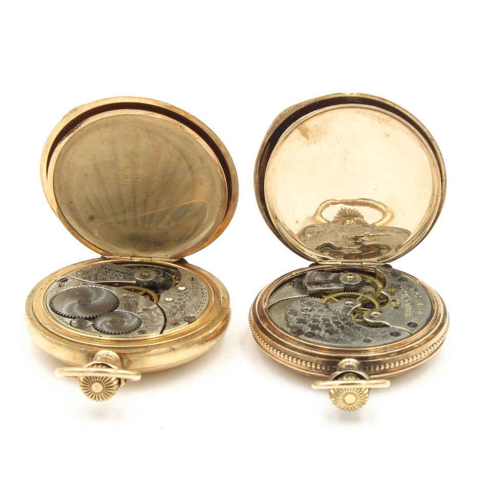 1899-1915 Elgin 0s 7j-15j Double Hunter Case Pocket Watches Lot of 5 # ...