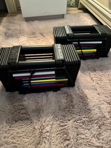 Pair of Classic 45 Power Block Dumbbell Weight Sets, Adjustable 10 to ...