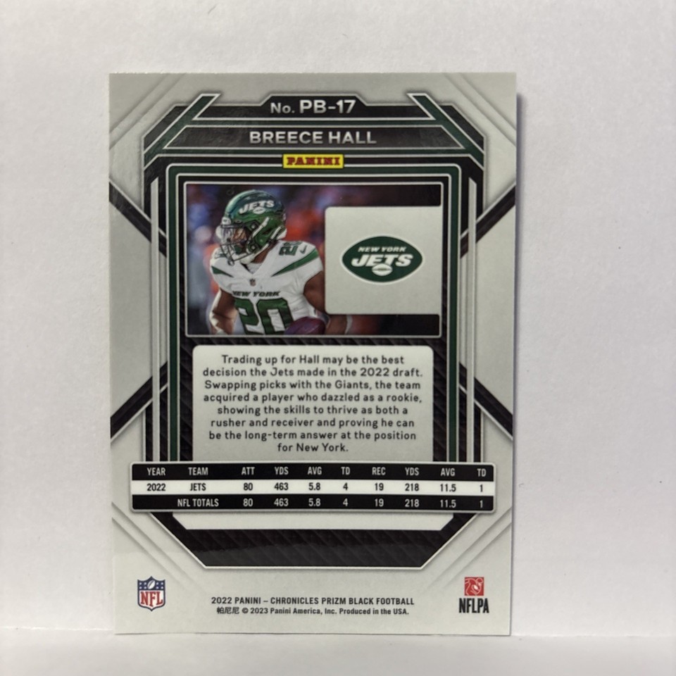 2022 Panini Chronicles - Prizm Black Breece Hall #PB-17 (RC) | eBay