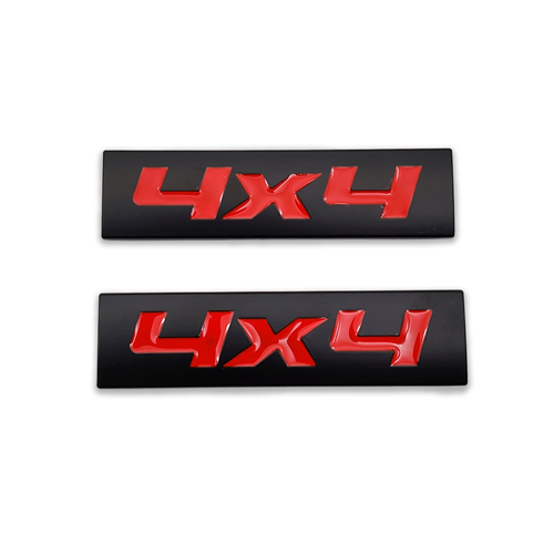 2x Black&Red Metal 4X4 Emblem Car Badge 4WD Off-Road Replacement ...