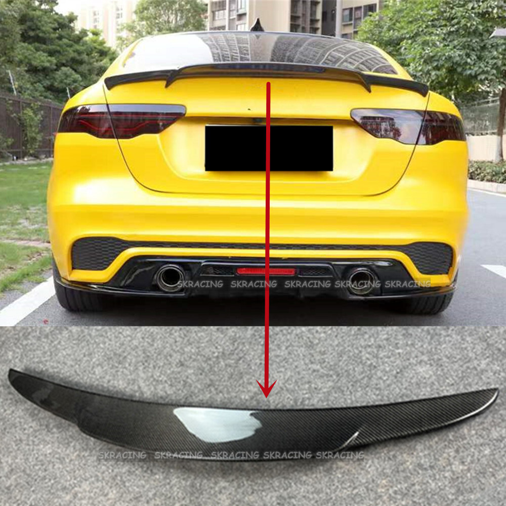 Carbon Fiber Trunk Lip Spoiler Rear Wing Spoiler For 15-19 Jaguar XF XE ...