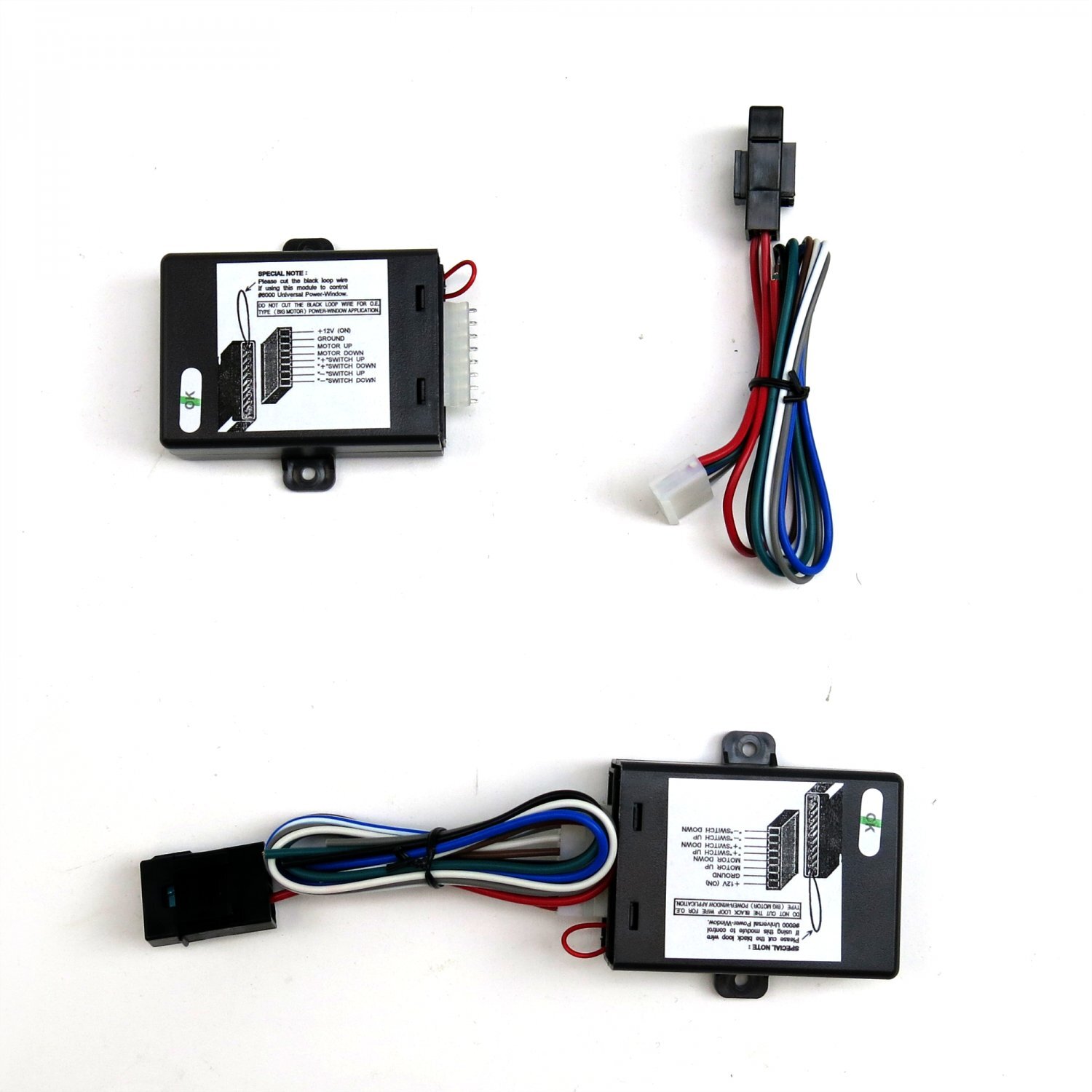 One Touch Up Down Car Power Window Control Module 12V Universal 2 Door ...