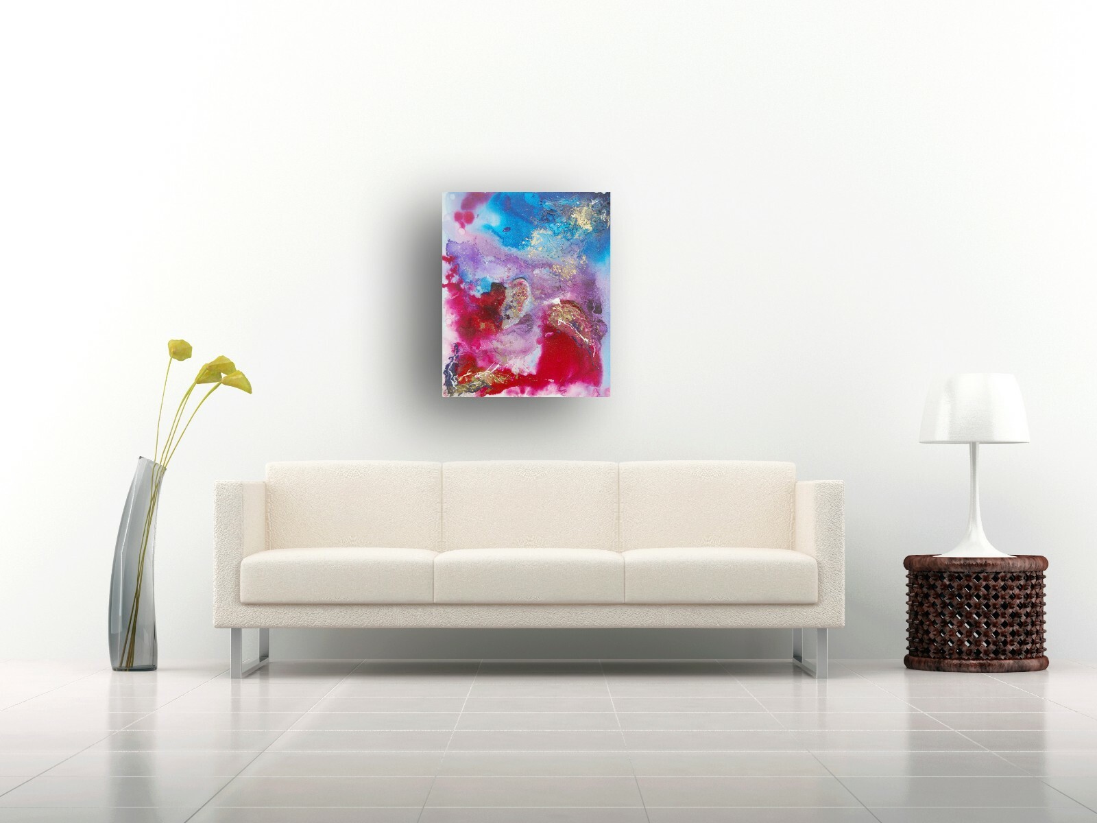 NEW ORIGINAL ISABELLA BENJAMIN "Abstract #22" bubblegum pink texture ...