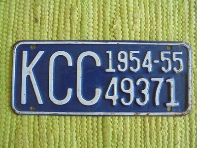1954 55 Kansas Commerce Commission License Plate 54 1955 KS Tag KCC ...